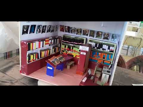 Cardboard model library for school English version - YouTube