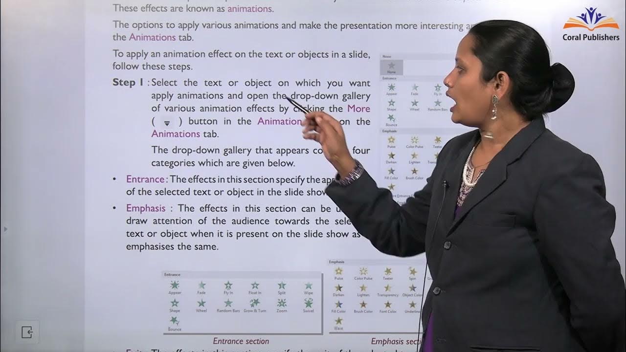 CORAL PUBLISHERS CONNECT WITH COMPUTER CLASS 6 CHAPTER 4 ADVANCE FEATURES OF MS POWER POINT ...