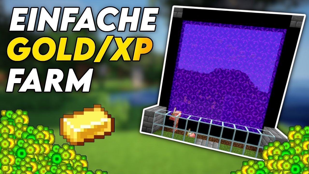 Die Beste AFK Gold XP Farm Minecraft Bedrock 1.20. Gold Farm Bauen ...