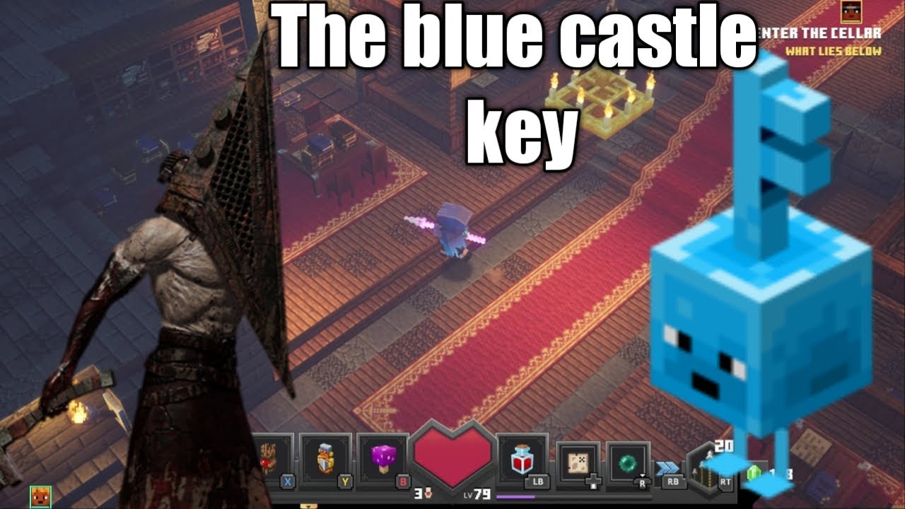 The blue castle key. Minecraft Dungeons - YouTube