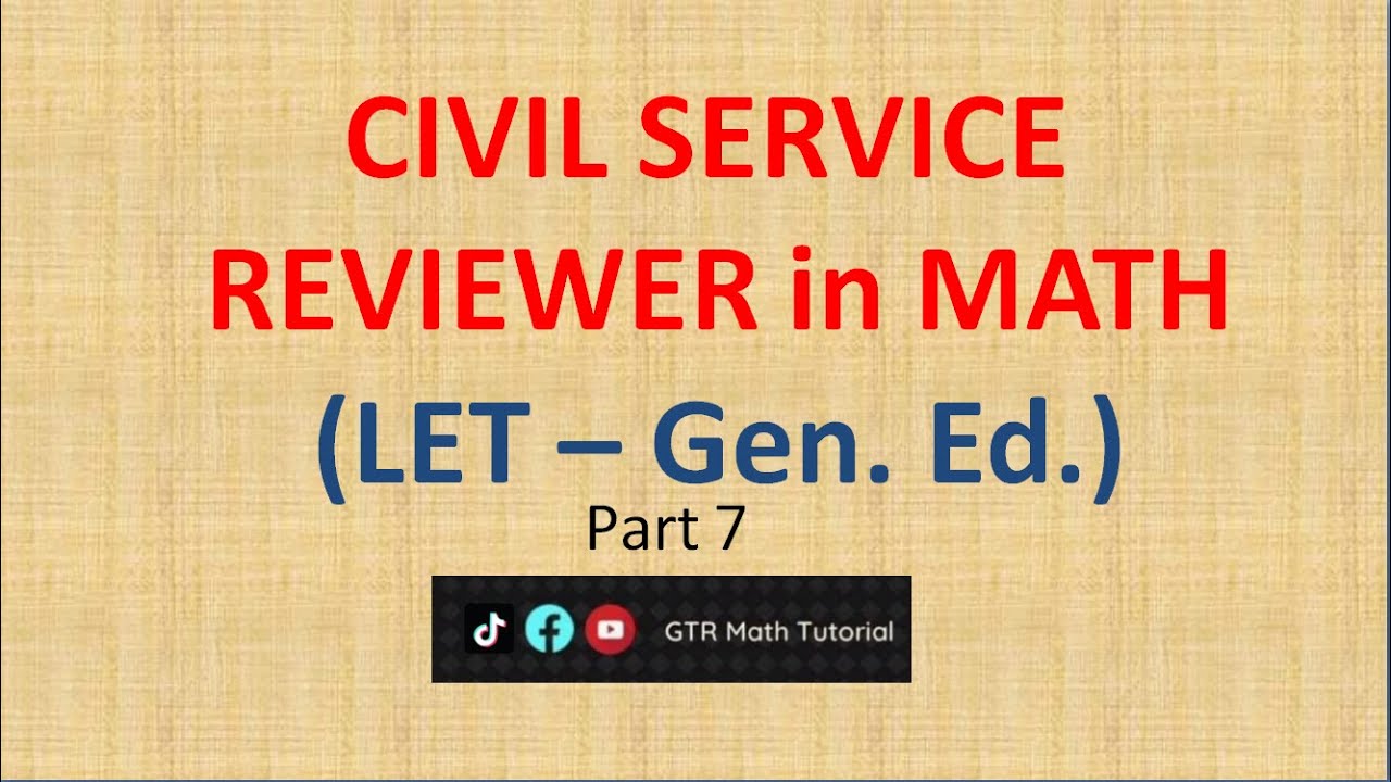 Civil Service Exam Reviewer in Math - Part 7 (61-70) - YouTube