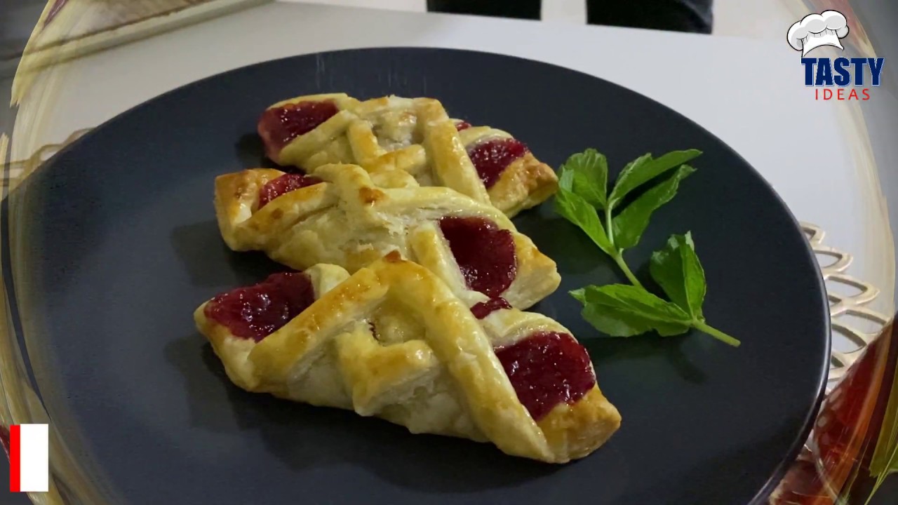 PUFF PASTRY | STRAWBERRY JAM FILLING | FESTIVE SWEET - YouTube