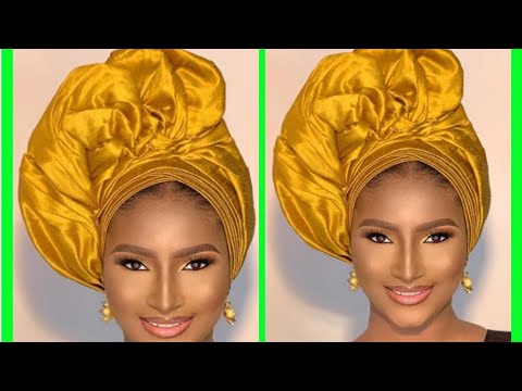 BEGINNERS how to tie SATIN RUFFLES GELE. - YouTube