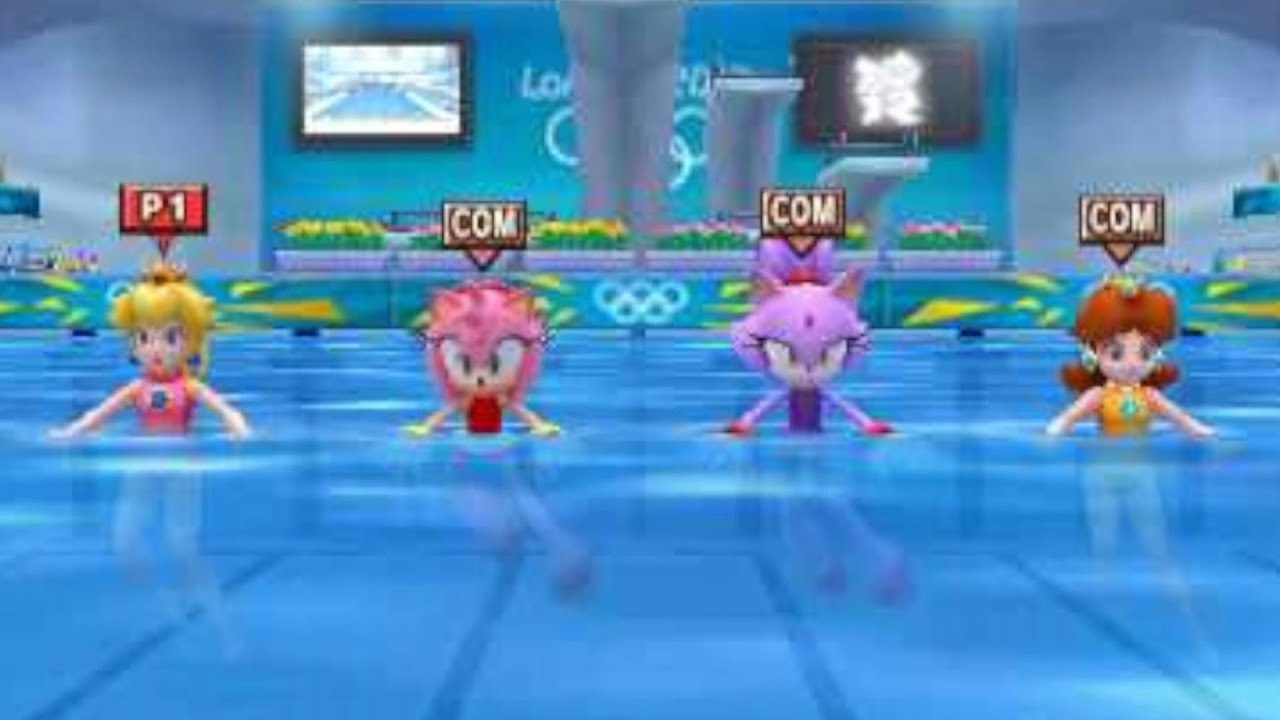 Team Peach & Team Daisy's London 2012 3DS Synchronized Swimming ...