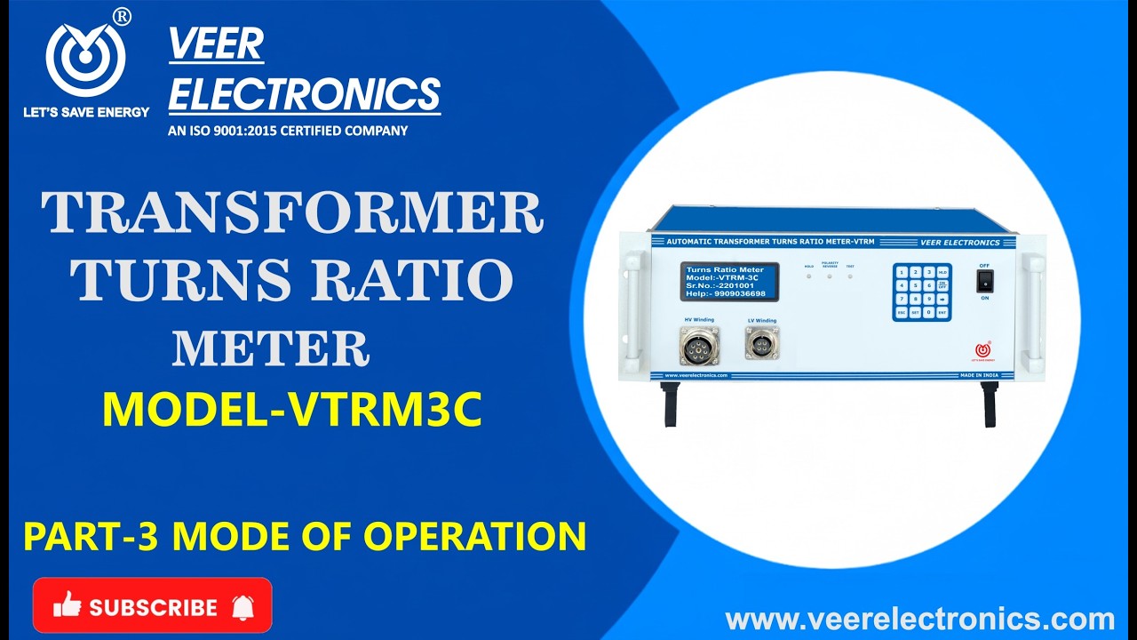 Transformer Turns Ratio Meter VTRM-3C | Mode of Operation | Veer ...