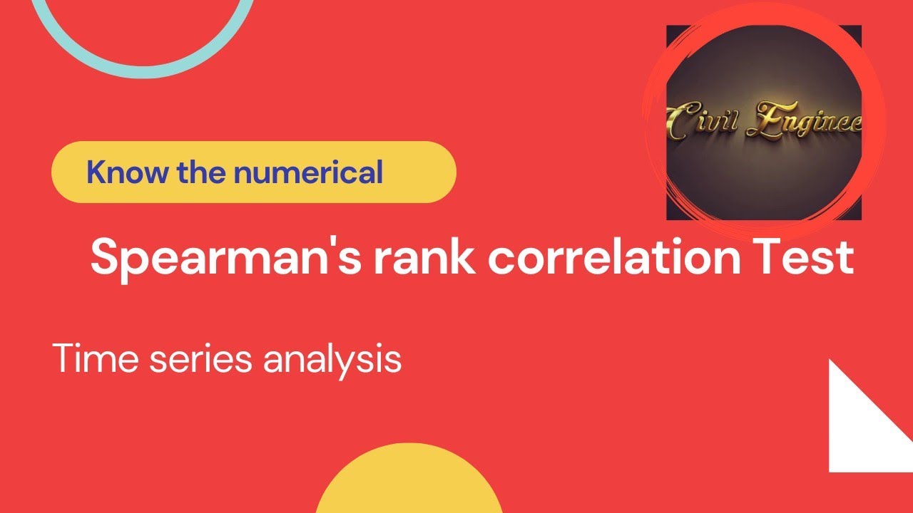 Spearman's rank correlation test in time series analysis. - YouTube