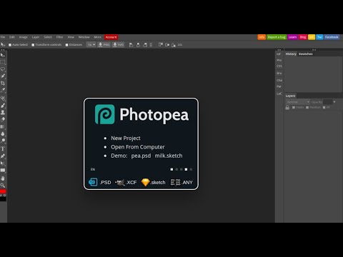 Photopea rectangular and circle selection - YouTube
