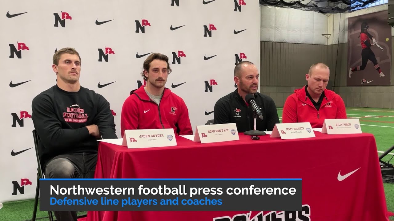 Northwestern football defensive line press conference - YouTube
