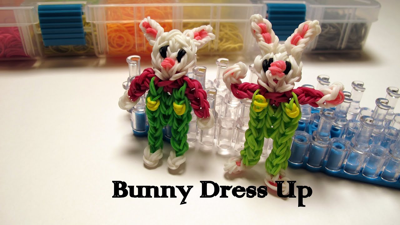Easter Bunny Dress Up charm- How to Rainbow Loom Design -Easter Series ...