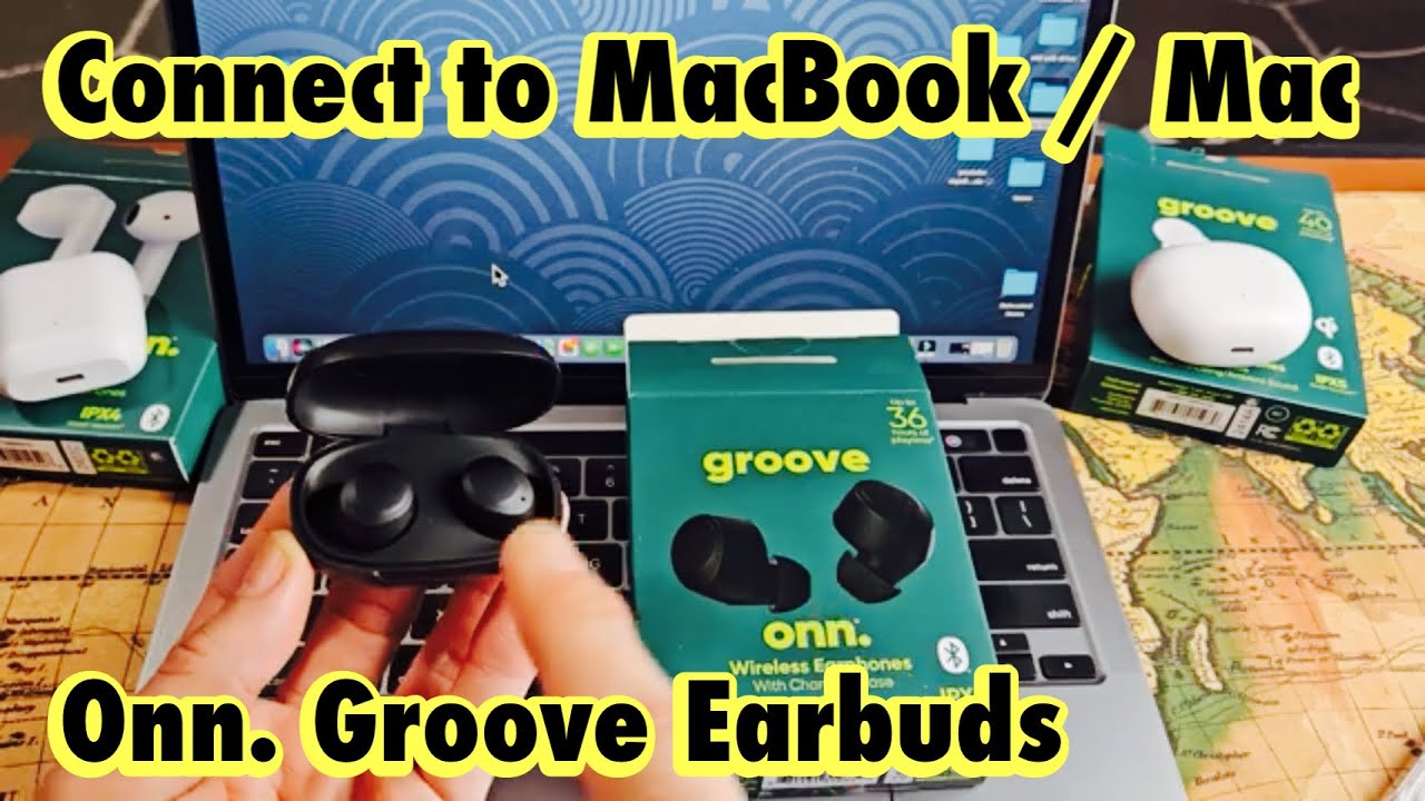 Onn. Groove Earbuds: Connect & Pair to MacBook or Mac - YouTube