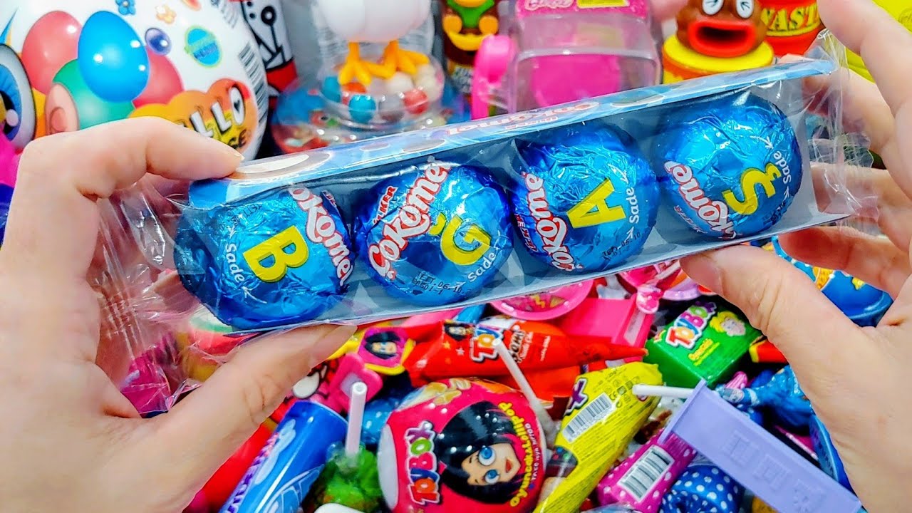 ASMR: Unboxing a Giant Mystery Box Full of Candy chocolate rainbow ...