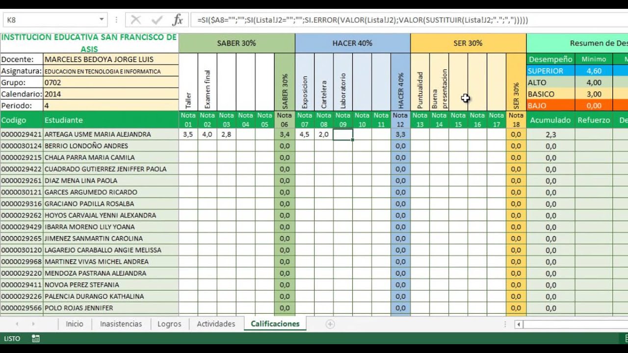 Planilla Excel San Francisco de Asis - YouTube