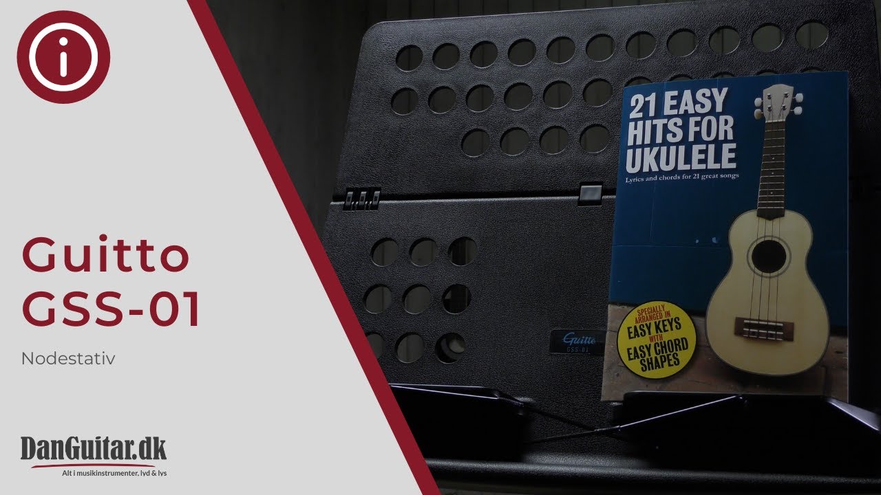 Guitto GSS-01B letvægts sammenklappelig nodepult med taske - YouTube