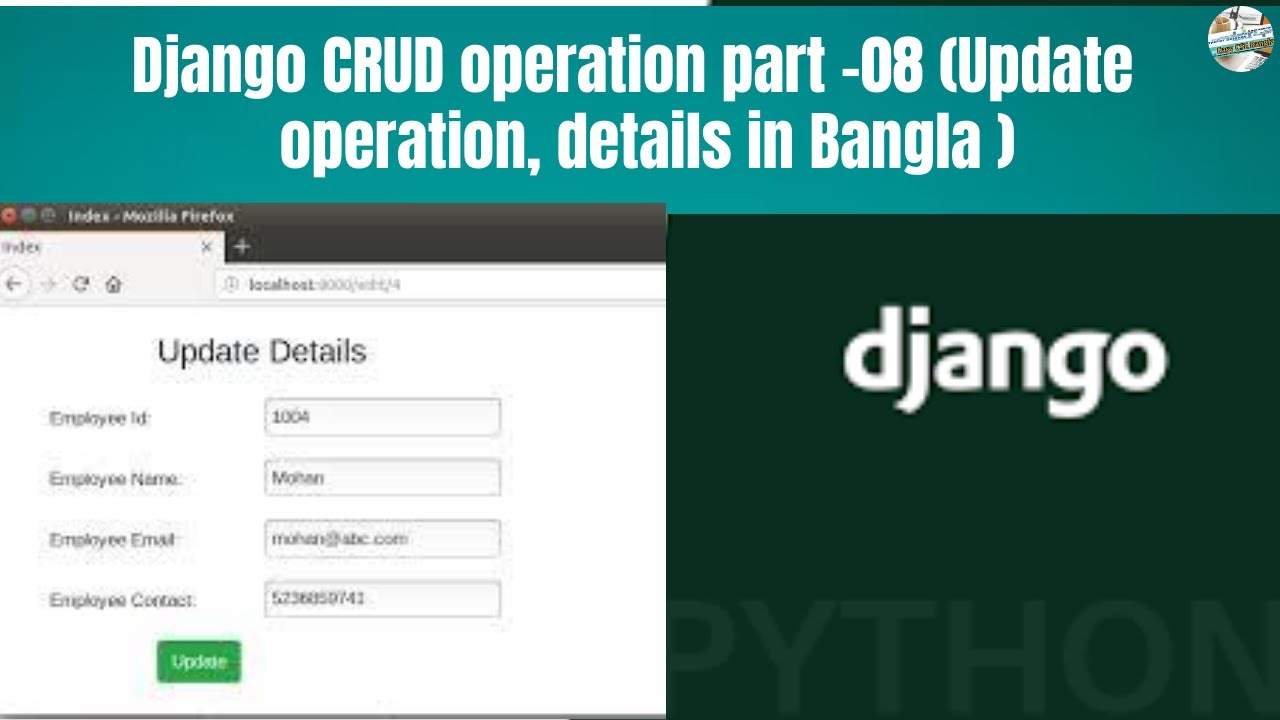 Django Crud Operation Part 08 Update Operation Details In Bangla Youtube