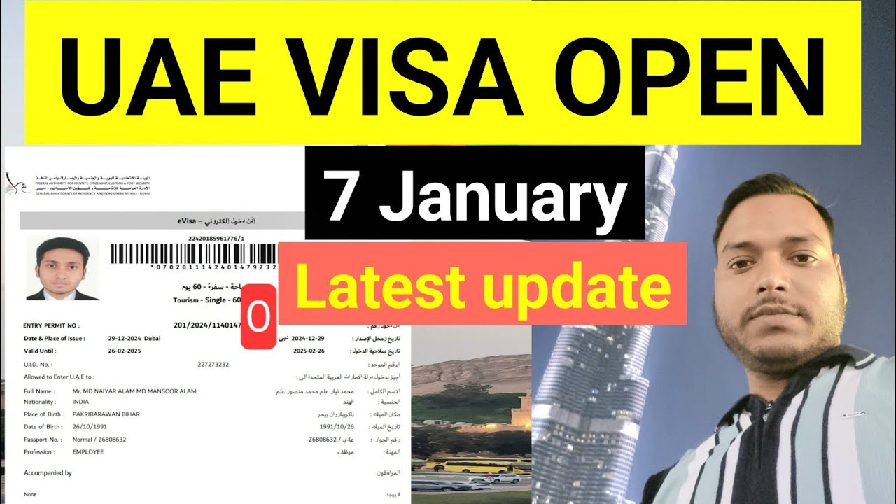 Dubai visit visa open 7 January new update ! Latest UAE visit visa ...