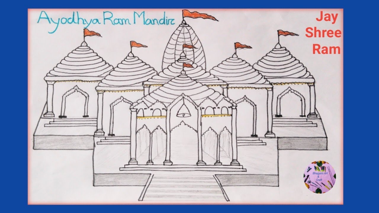 #Ayodhya Ram Mandir/ how to draw Ram Mandir / Ram Mandir drawing step ...