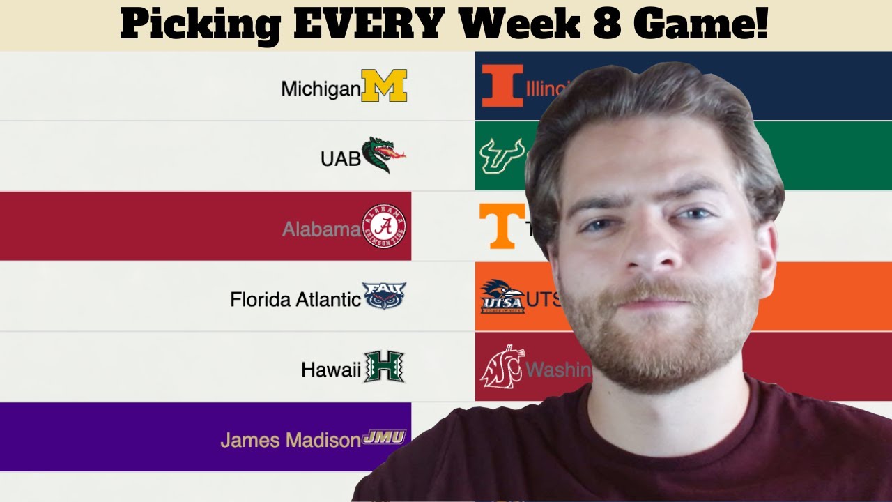 I picked EVERY Week 8 College Football game! - YouTube