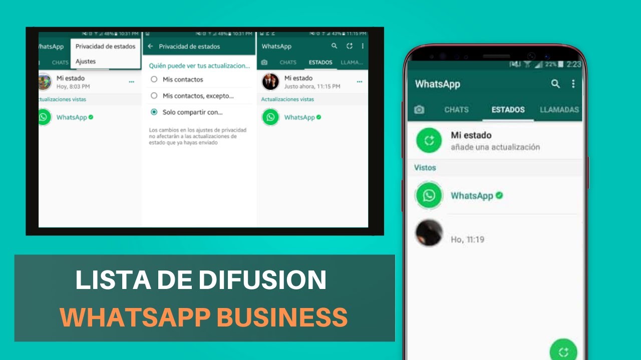 COMO CREA UNA LISTA DE DIFUSION EN WHATSAPP BUSINESS - YouTube