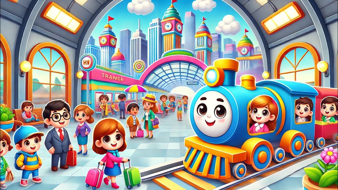 "Fun Cartoon Train Journey – Passengers & Luggage Adventure!" - YouTube