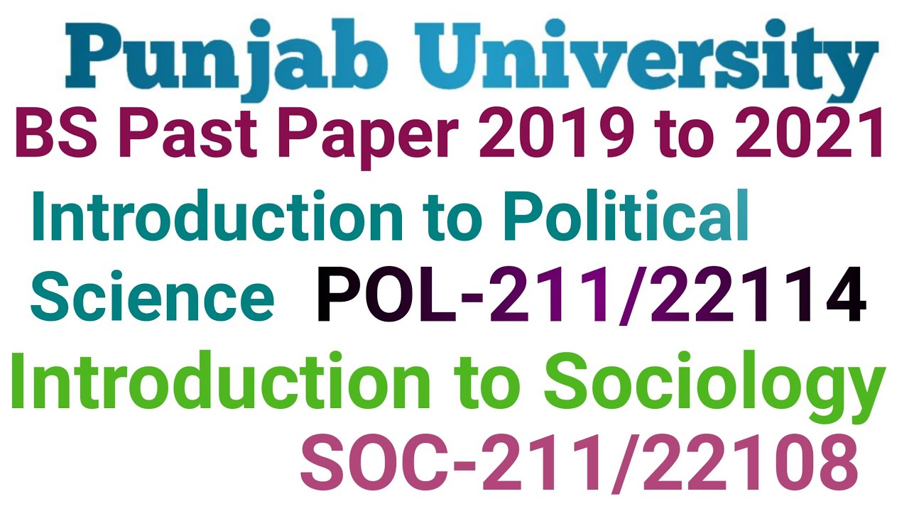 BS 4th semester Past paper 2021| Pu||introduction to Sociology ...