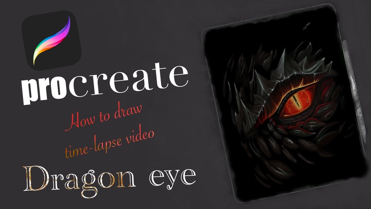 Drawing in Procreate. Time-lapse video for beginner : Dragon eye - YouTube