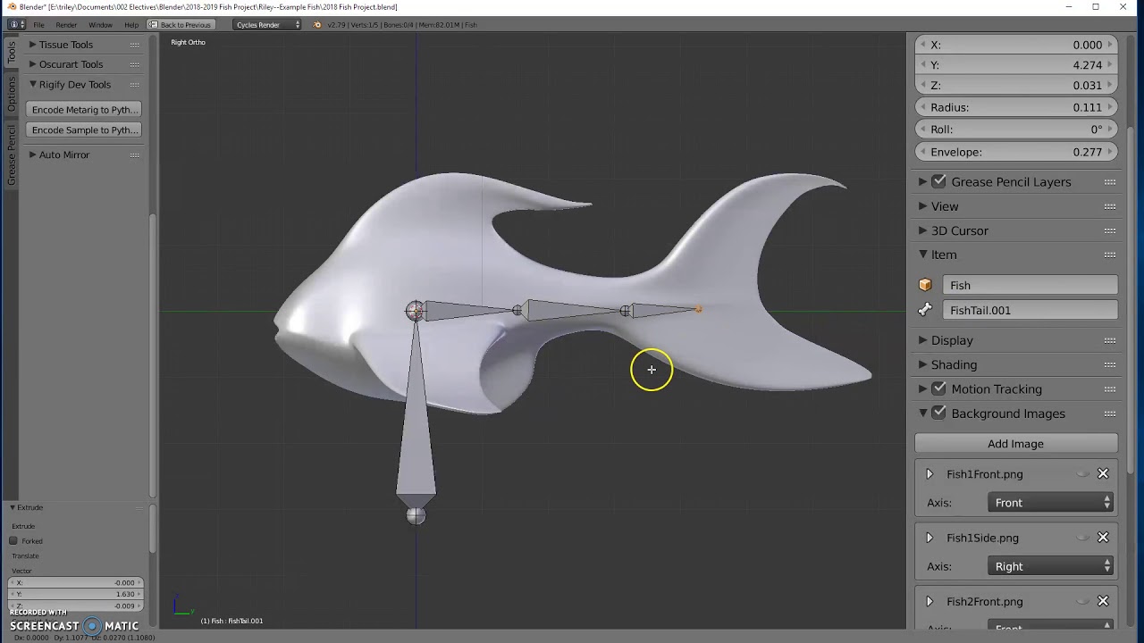 53: Fish Project--Part 6 (Adding and Parenting an Armature) - YouTube