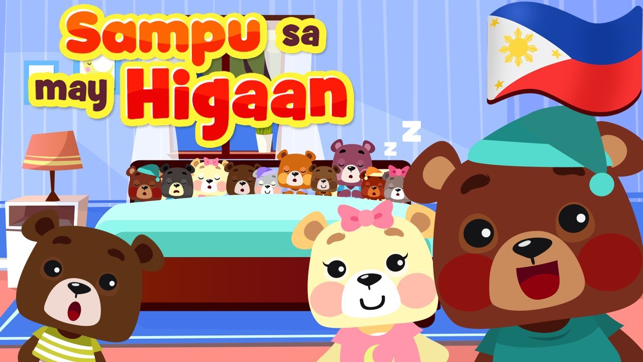 Ten in a Bed in Filipino | Kids Nursery Rhymes & Awiting Pambata Songs ...