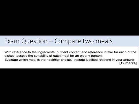 AQA GCSE Food Preparation and Nutrition Exam Question (12 marks) - YouTube