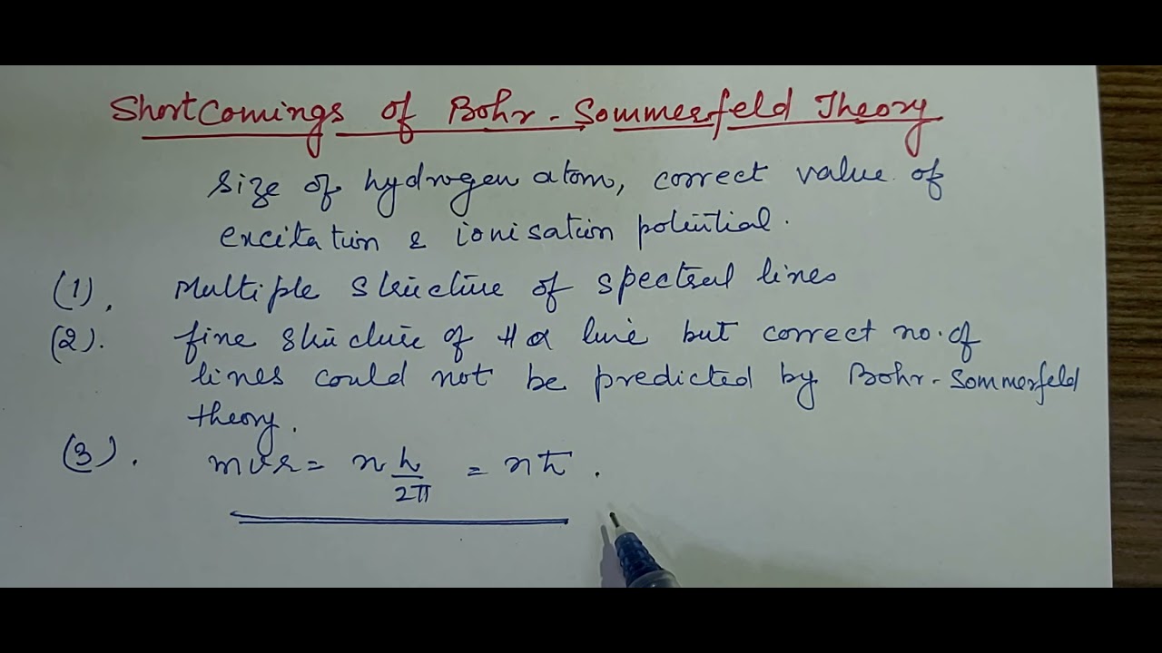 Shortcomings of Bohrs Sommerfeld theory and Introduction of Vector Atom ...