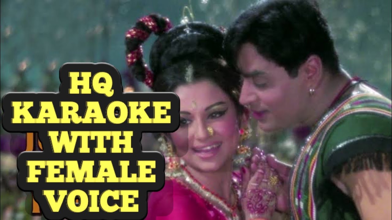 Aaj Toh Junli Raat Ma Karaoke with Female Voice | Lata Mangeshkar ...