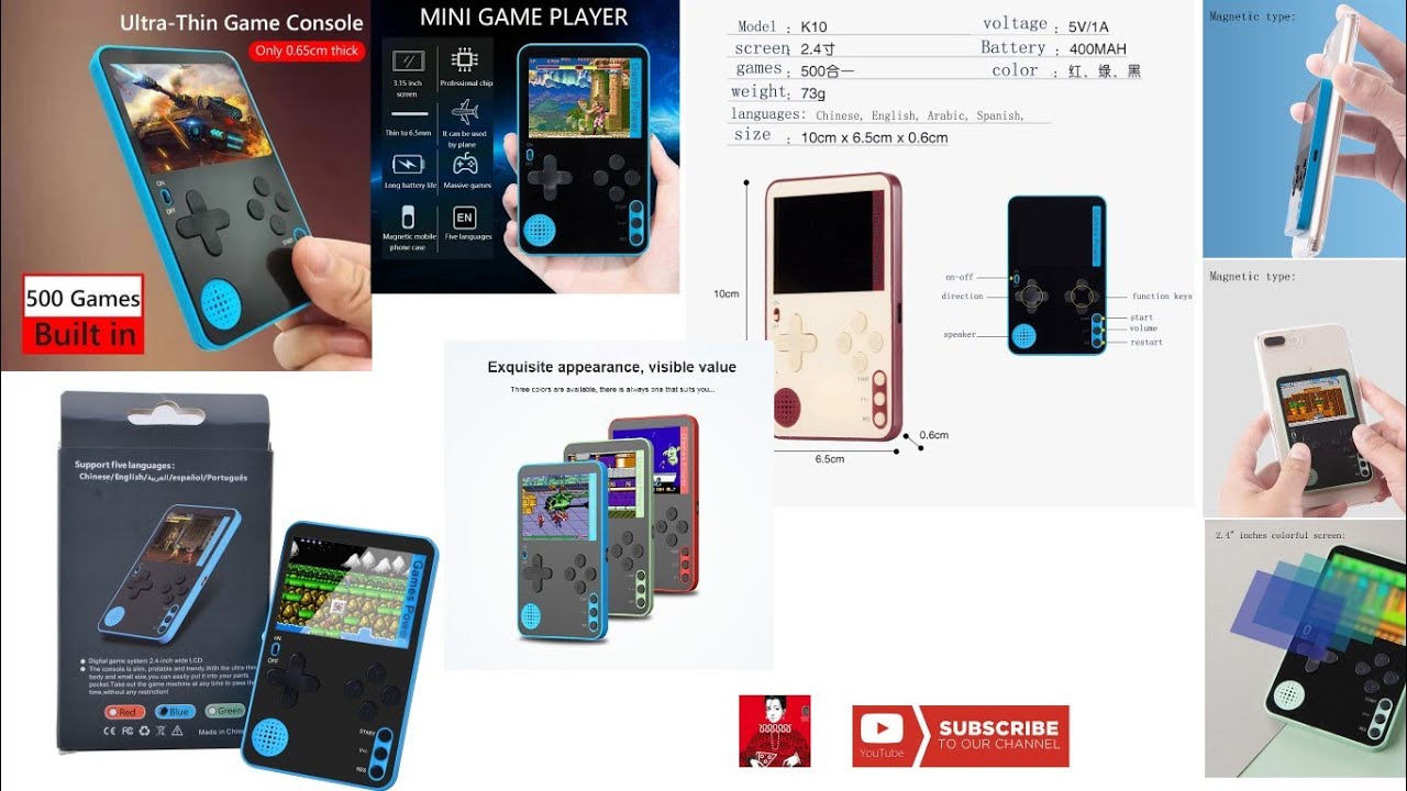 New K10 Mini Game The Best 15$ Super Slim Game Boy ! - YouTube