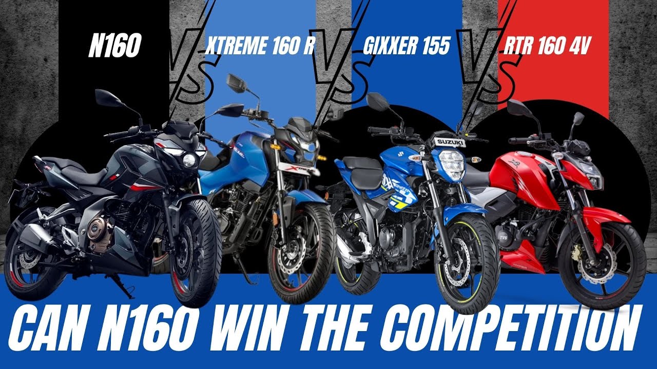 Bajaj N160 Dual Channel Vs All other 160 CC bikes | Best 160 CC bikes ...