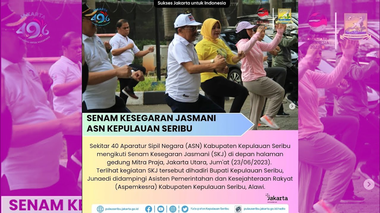 Senam Kesegaran Jasmani ASN Kepulauan Seribu - YouTube