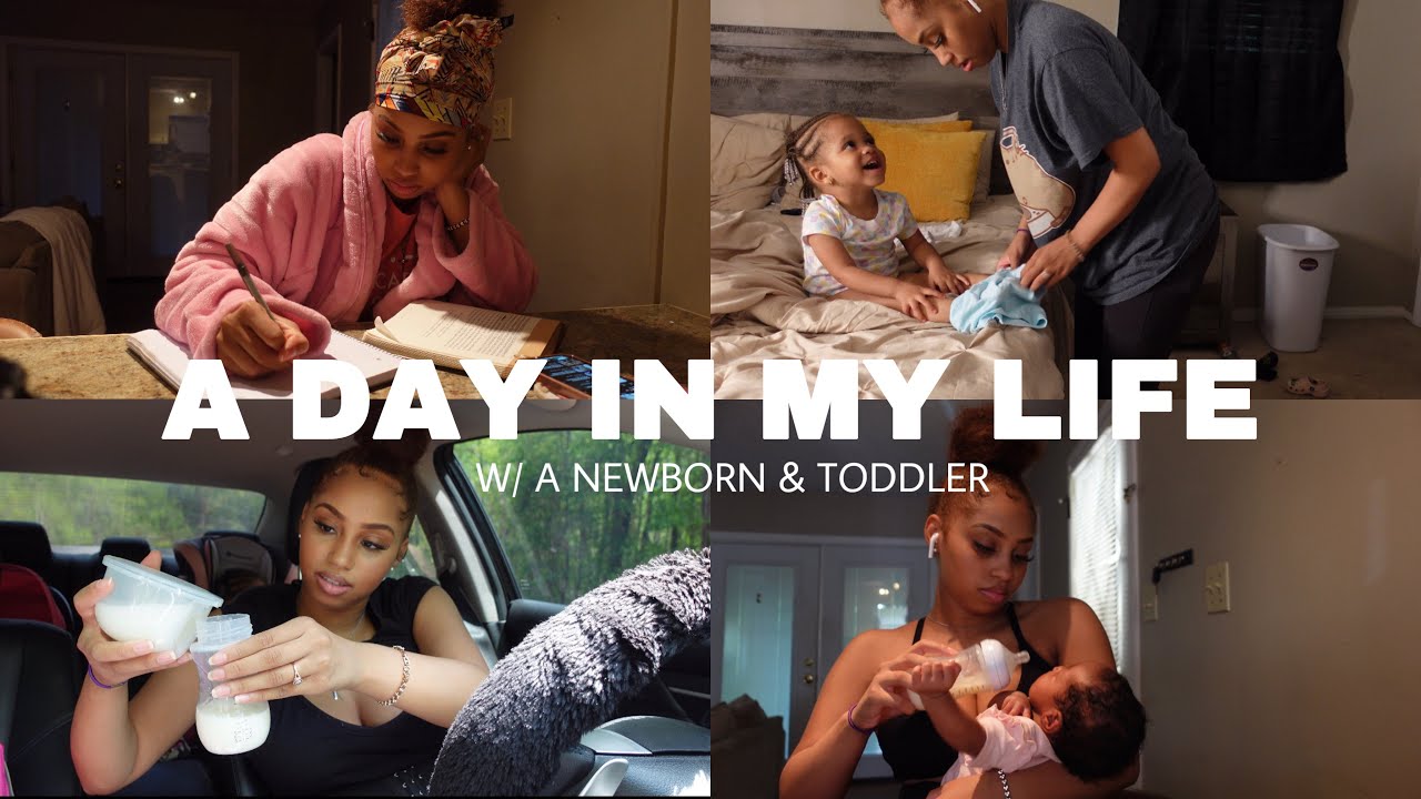 VLOG: REALISTIC DAY IN MY LIFE W/ A NEWBORN & TODDLER - YouTube