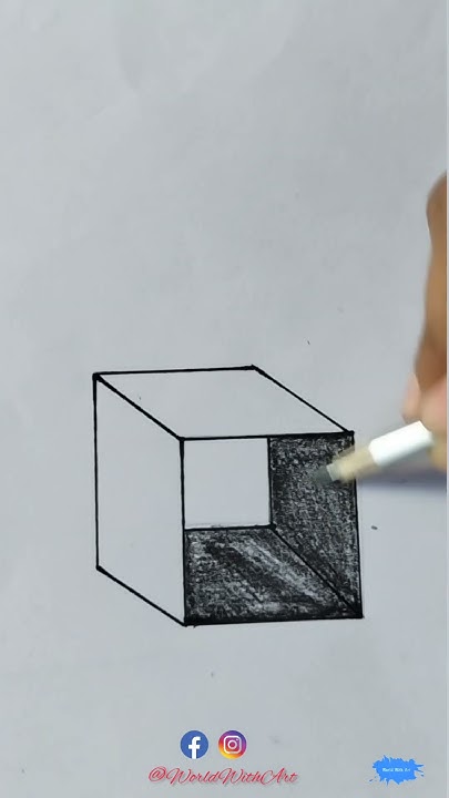 How to Draw a 3d Cube Easy Steps।। #shorts #youtubeshorts #art #3d # ...