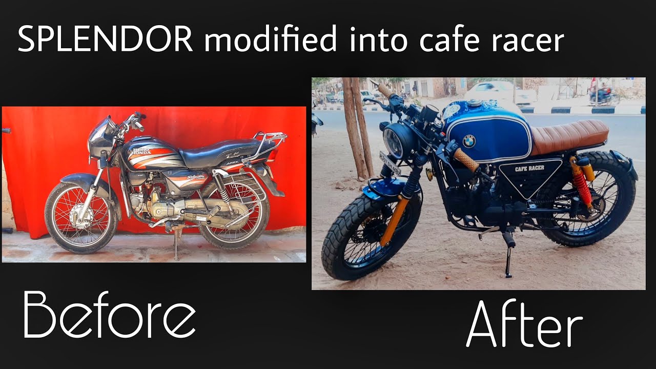 SPLENDOR modified into BMW CAFE RACER 🏍 - YouTube