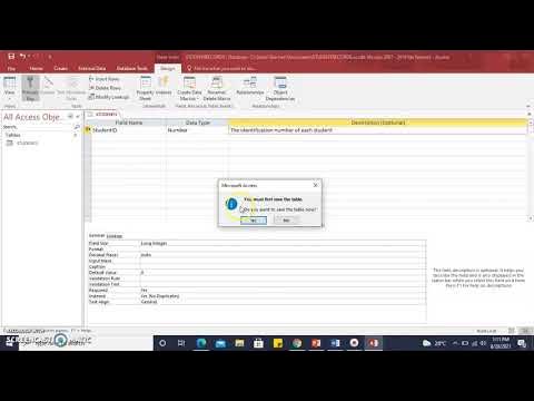 Create a Database using Microsoft Access (2016) - YouTube