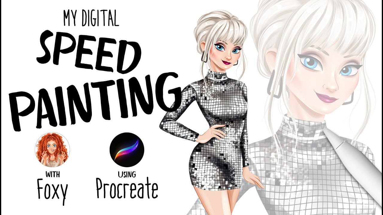 Elsa glow up drawing in Procreate speed painting - YouTube