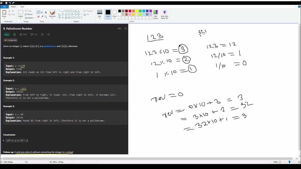Palindrome Number Leetcode Problem Using Golang Explained Detailed
