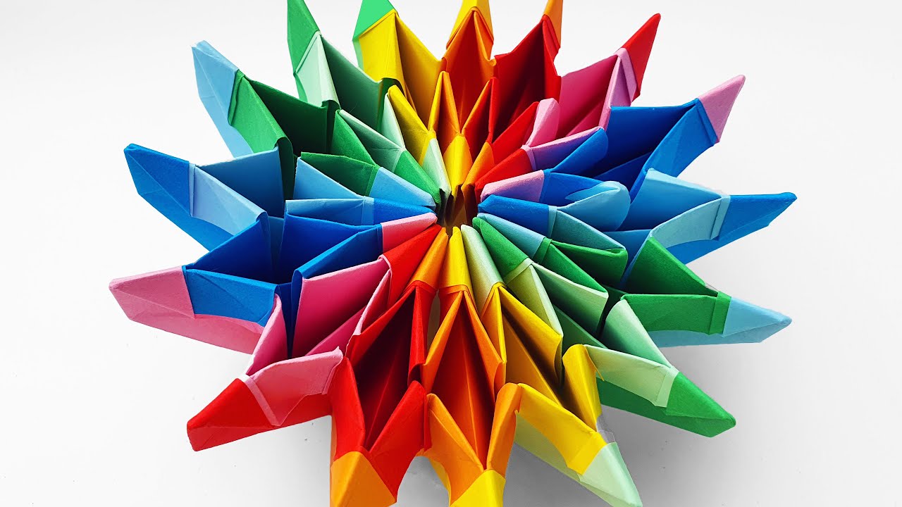 Origami Fireworks // How To Make a Paper Moving Fireworks (Transforming ...