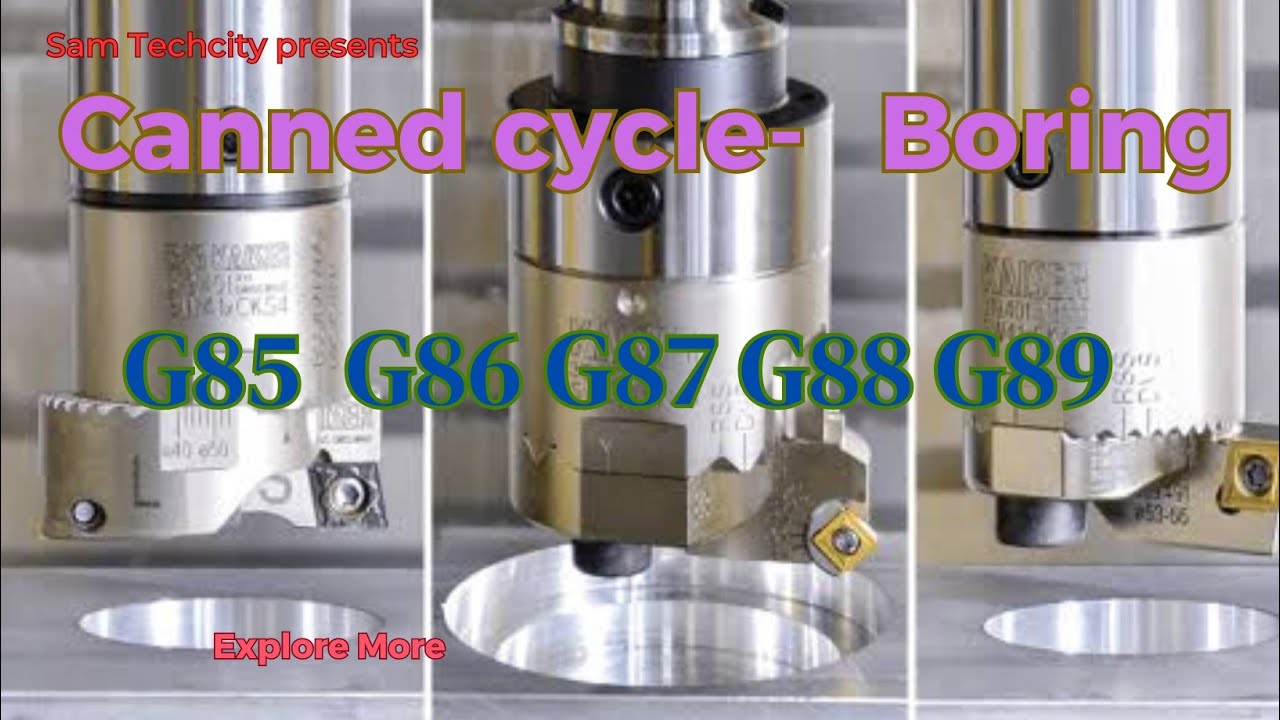 L 12 Canned Boring Cycle G85 G86 G87 G88 G89 In Vmc Programming G Code Youtube