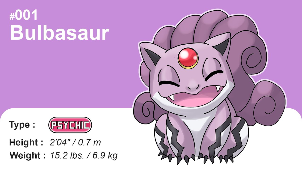 Psychic Type Bulbasaur Evolution | Pokémon Type Swap | Max S - YouTube