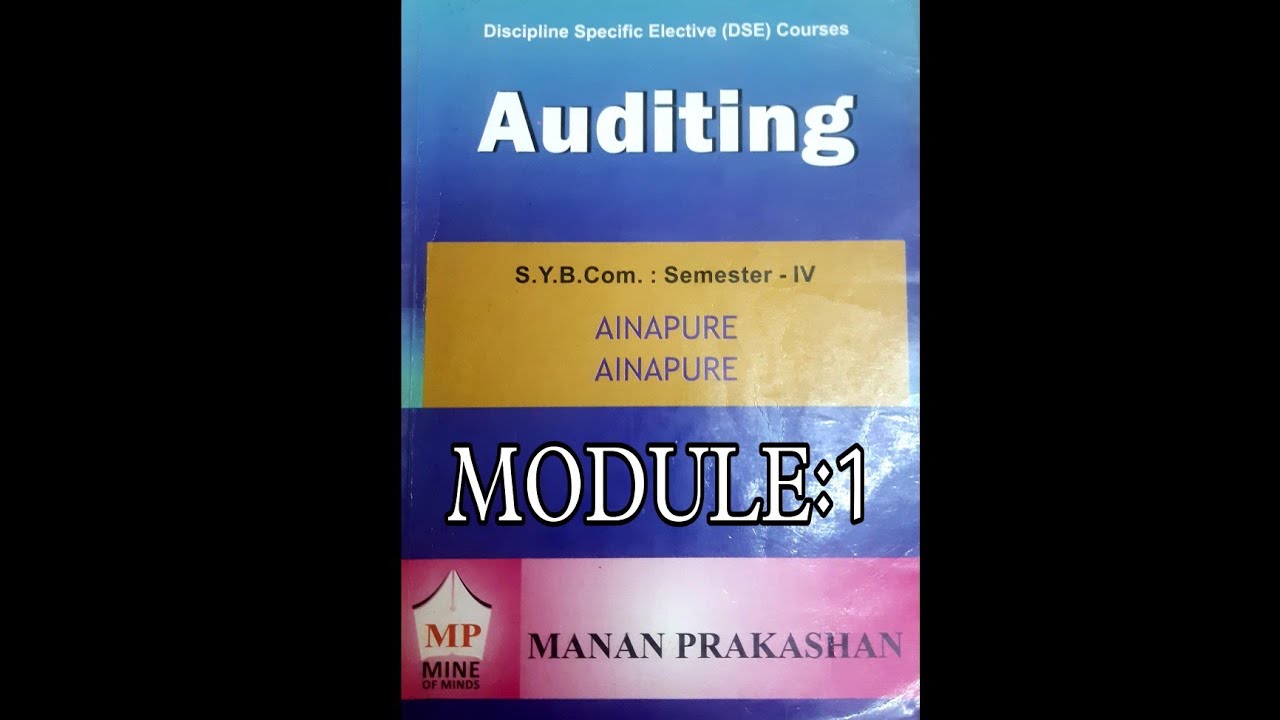 SYBCOM SEM 4 | AUDITING MANAN PRAKASHAN NOTES |INTRODUCTION TO AUDITING ...