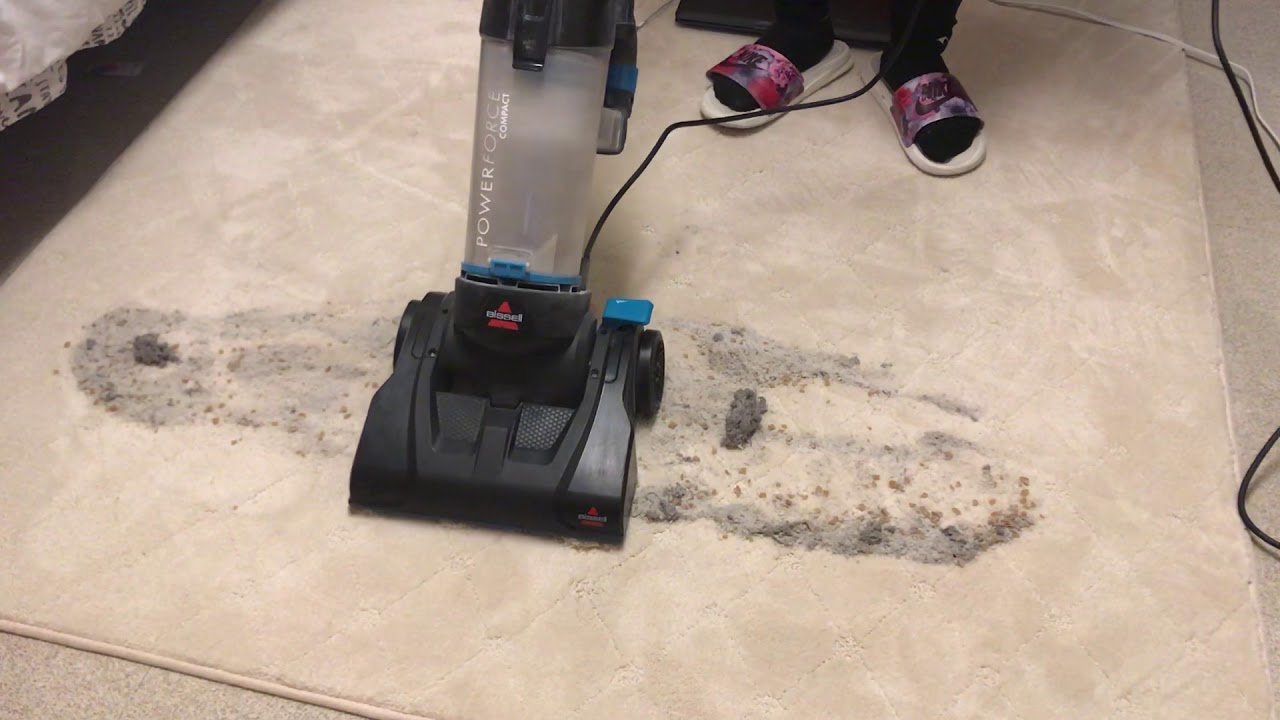 Small mess test with bissell - YouTube