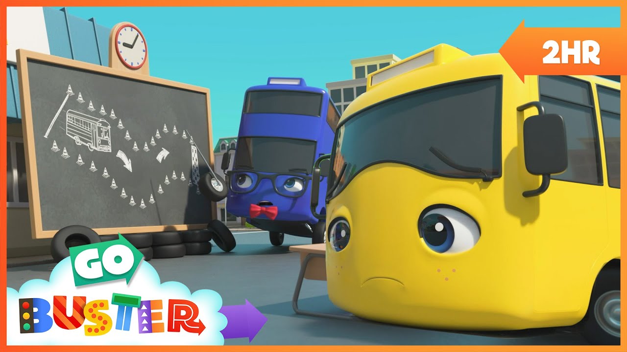 Buster Learns to Care at Bus School | Go Buster 2 HR | Moonbug Kids ...