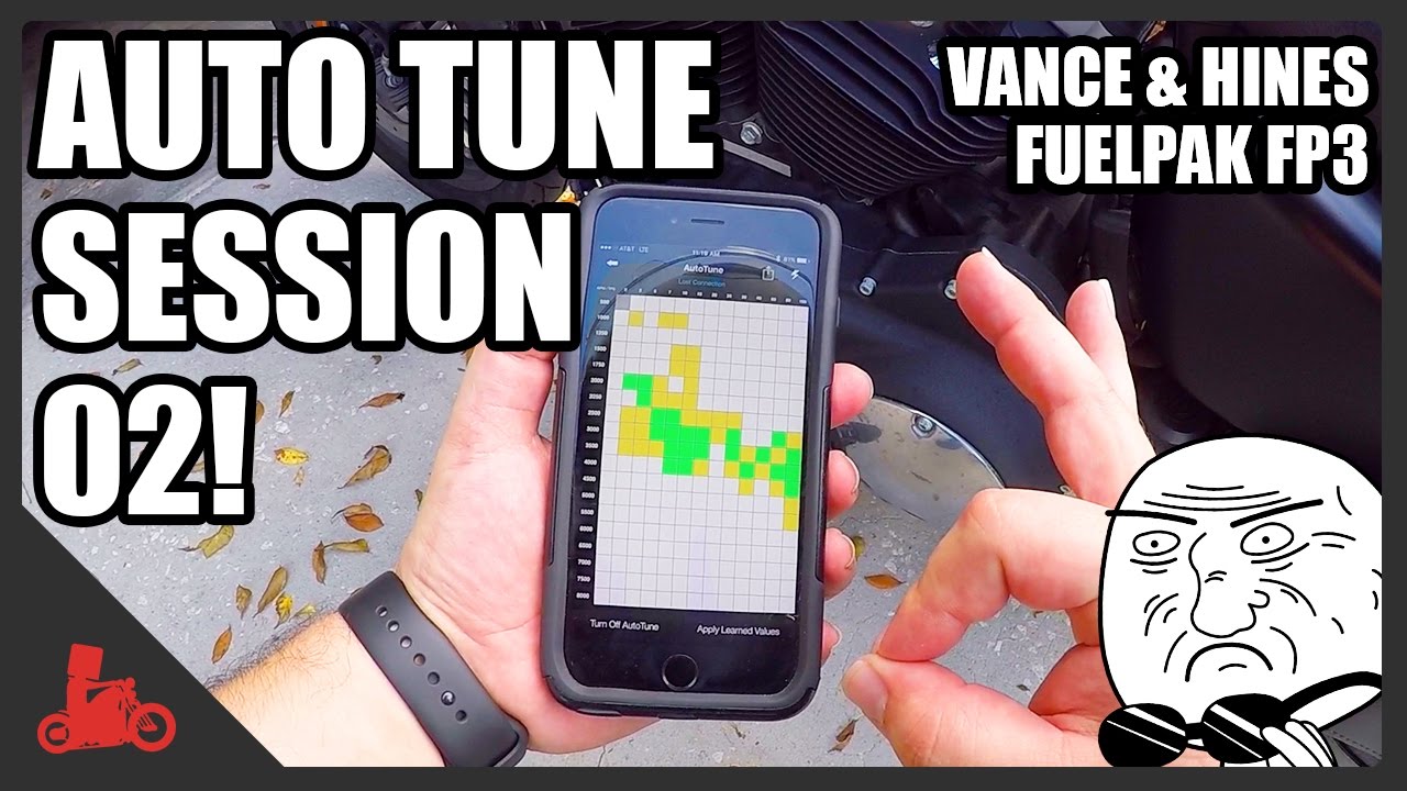 Auto Tune Session 02 - Vance & Hines Fuelpak FP3 - Harley Iron 883 - YouTube
