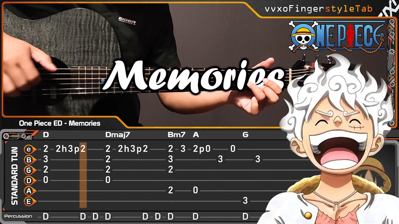 One Piece - Memories - Acoustic (Fingerstyle Guitar Cover) TABS Tutorial - YouTube
