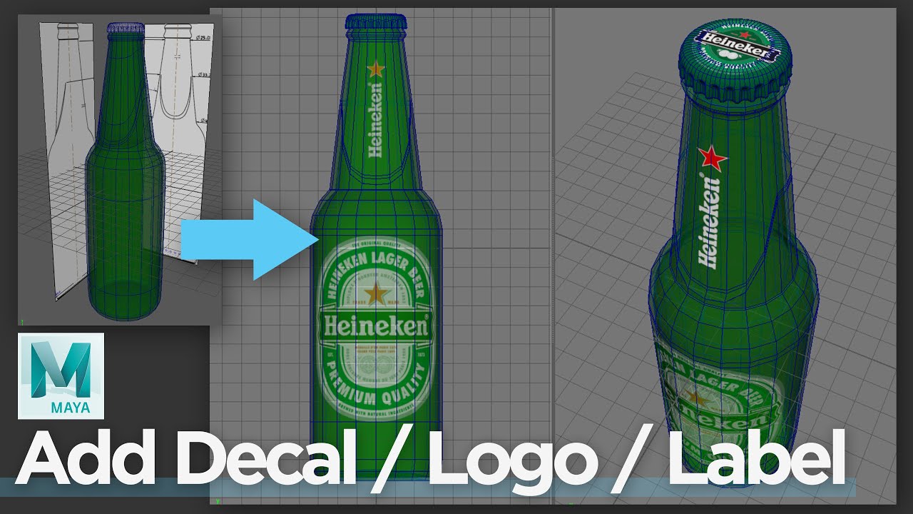 How To Add Graphics Label Logo Decals Into 3D Model Maya 3D UV Mapping Tutorial Part 2 how-to-add-graphics-label-logo-decals-into-3d-model-maya-3d-uv-mapping-tutorial-part-2