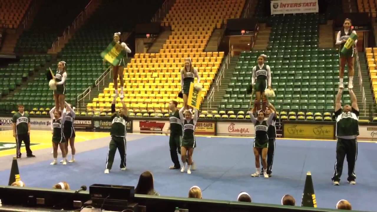 GMU Nationals Cheer practice 2013 - YouTube