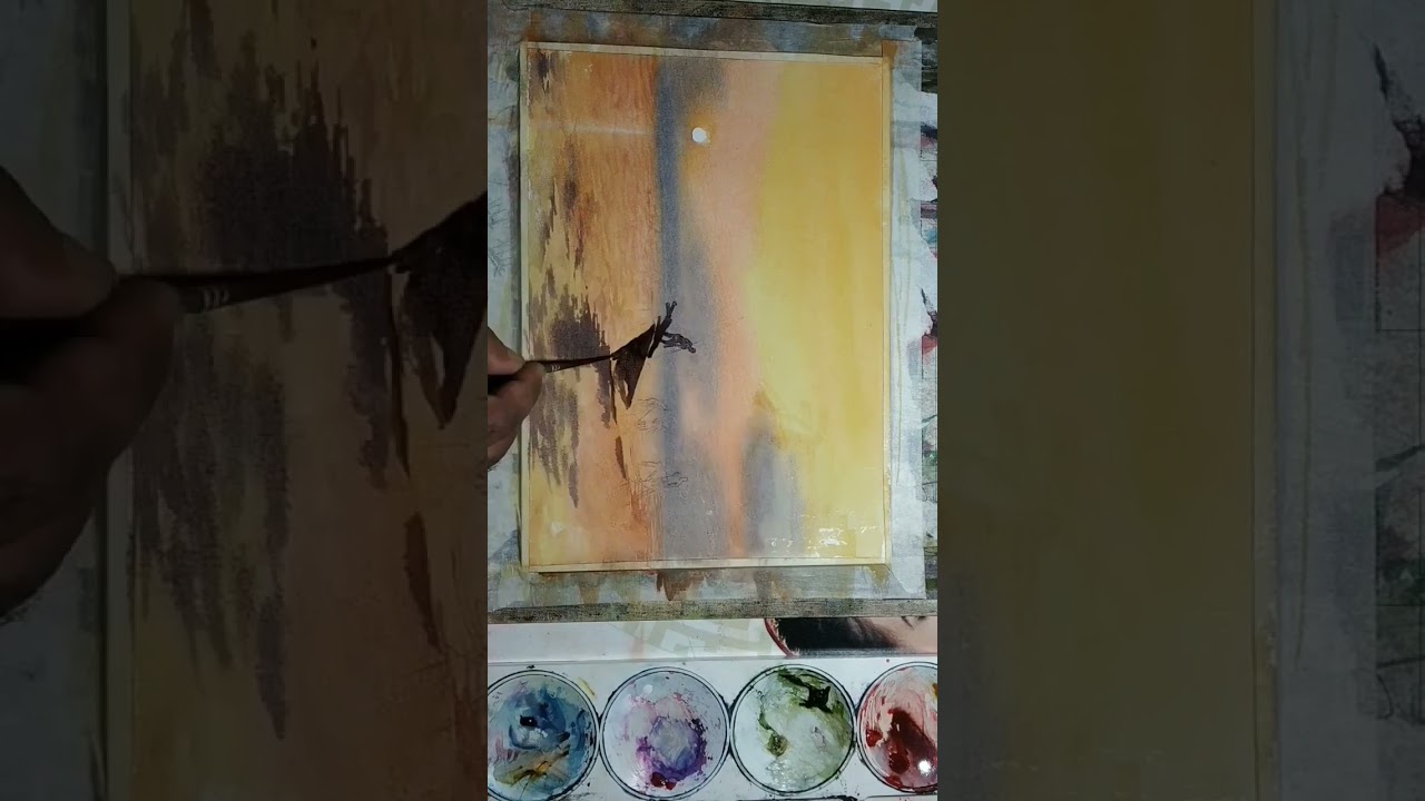 seascape sunset watercolor painting / Syam veleri Art - YouTube